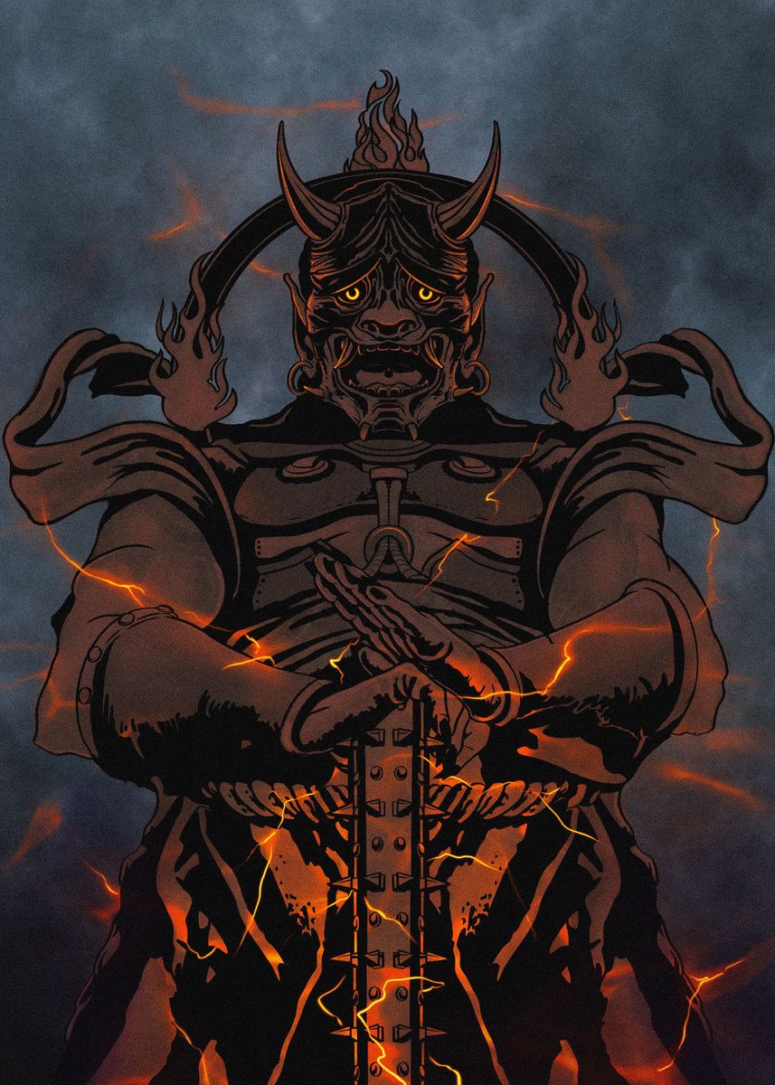 'The Oni' Poster, picture, metal print, paint by JINNICHIRO | Displate