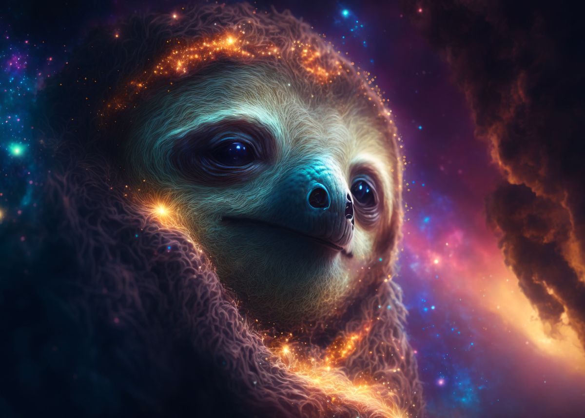 'Spirit Animal Sloth' Poster by Jiri Hodecek | Displate