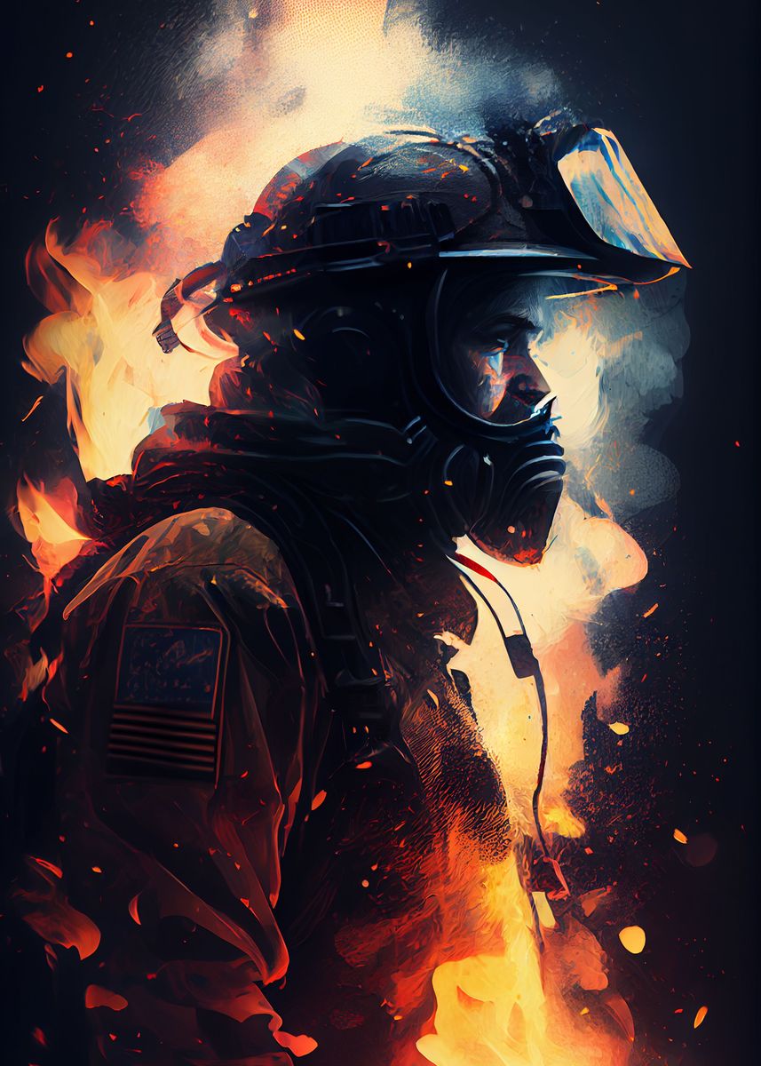 'Firefighter Job' Poster, picture, metal print, paint by DecoyDesign ...