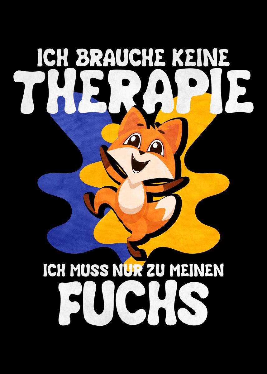 'Fox German Quote' Poster, picture, metal print, paint by Hexor | Displate