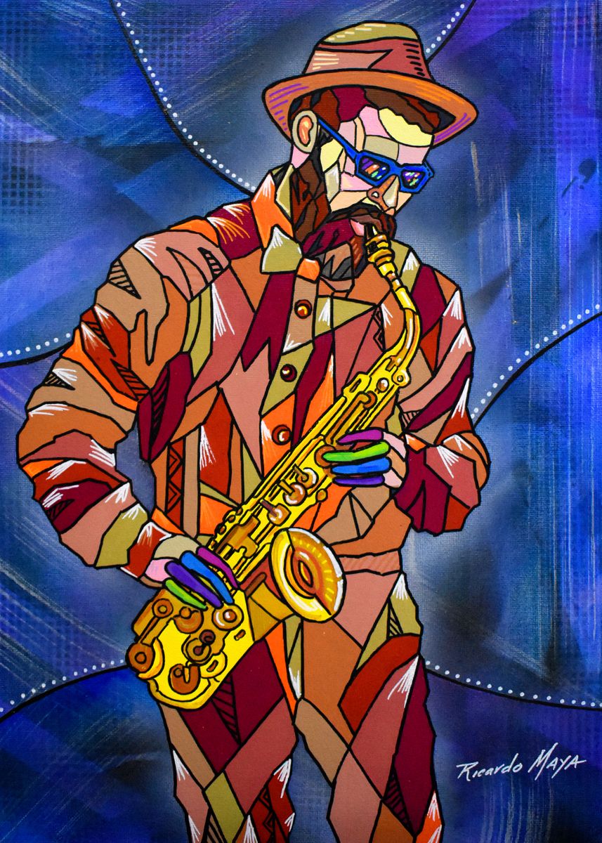 'Musician Portrait' Poster, picture, metal print, paint by Ricardo Maya ...