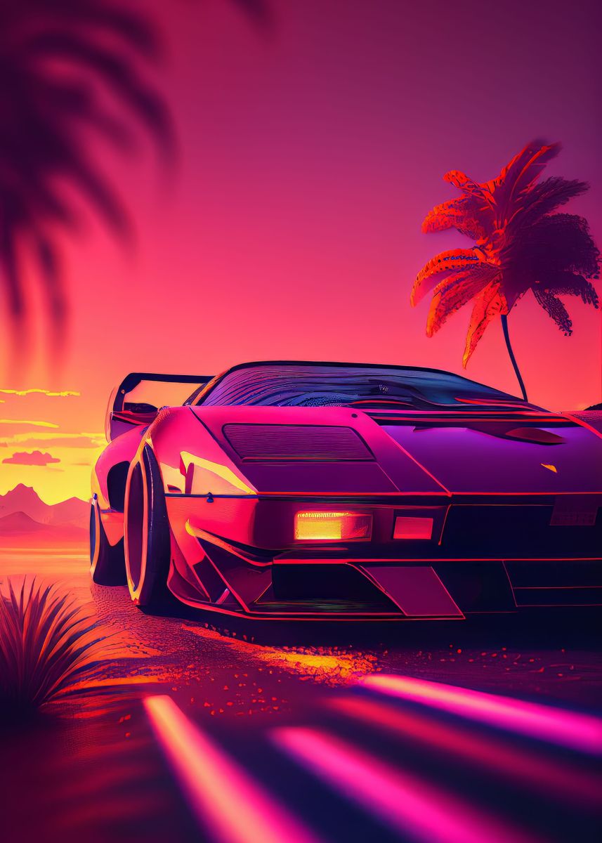 'Inspired by Outrun 3' Poster, picture, metal print, paint by Scott ...