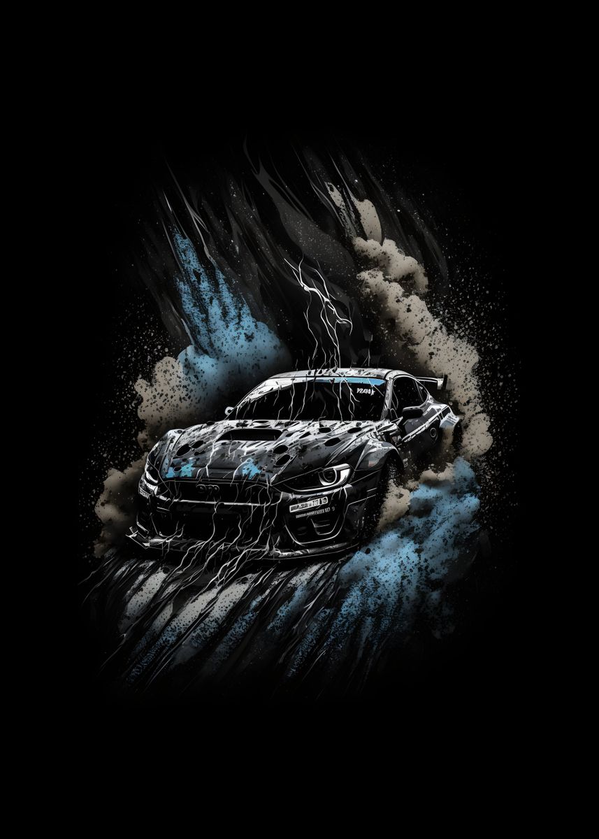 'Drift Car' Poster, picture, metal print, paint by Mesh | Displate
