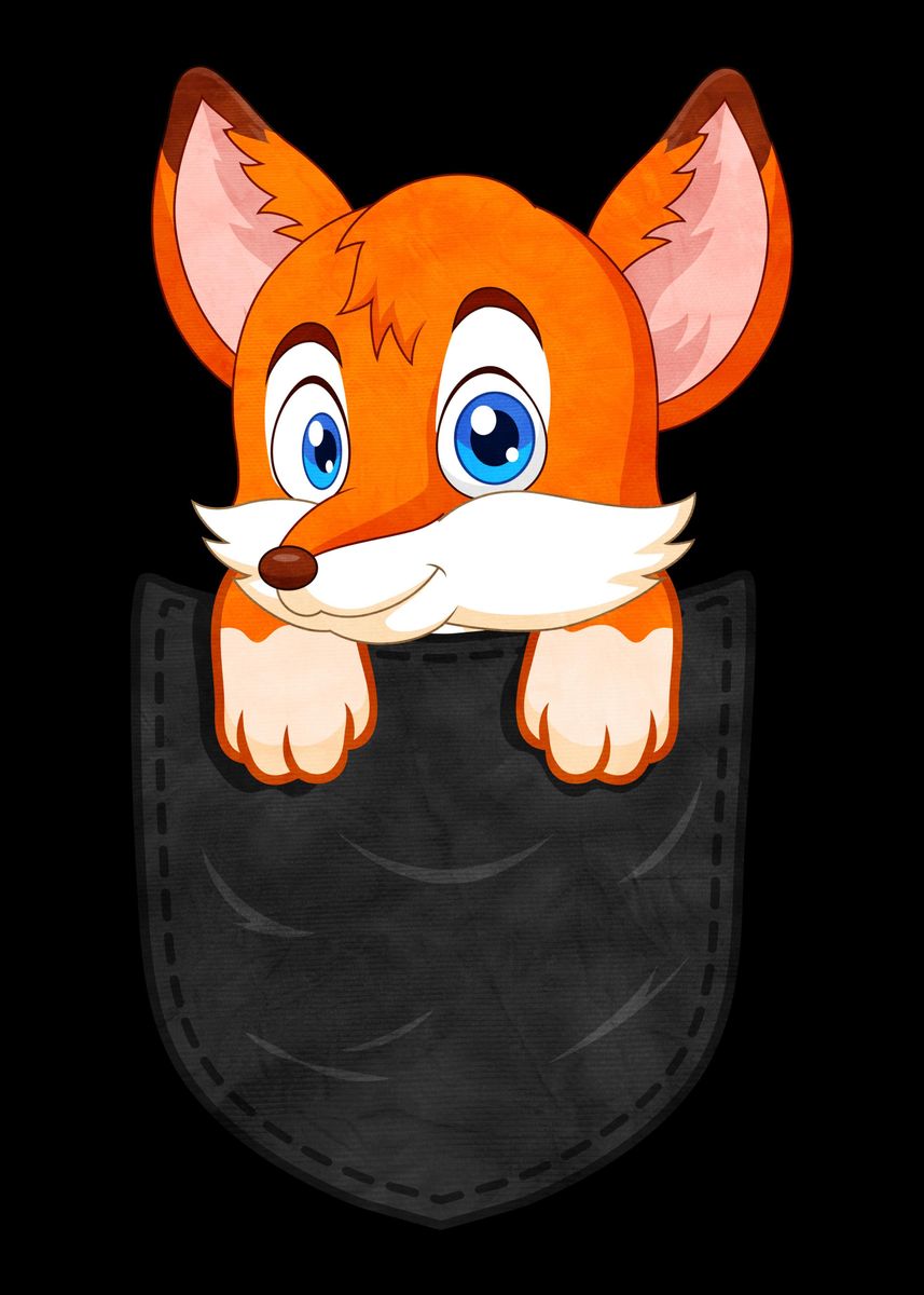 'Fox Pocket' Poster, picture, metal print, paint by Hexor | Displate