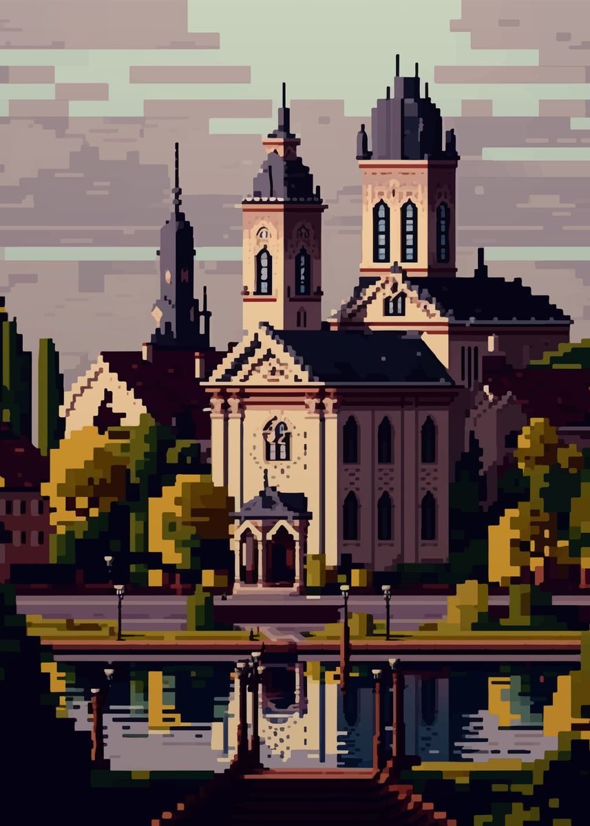 'Karlstad Pixel Art' Poster, picture, metal print, paint by M Art ...