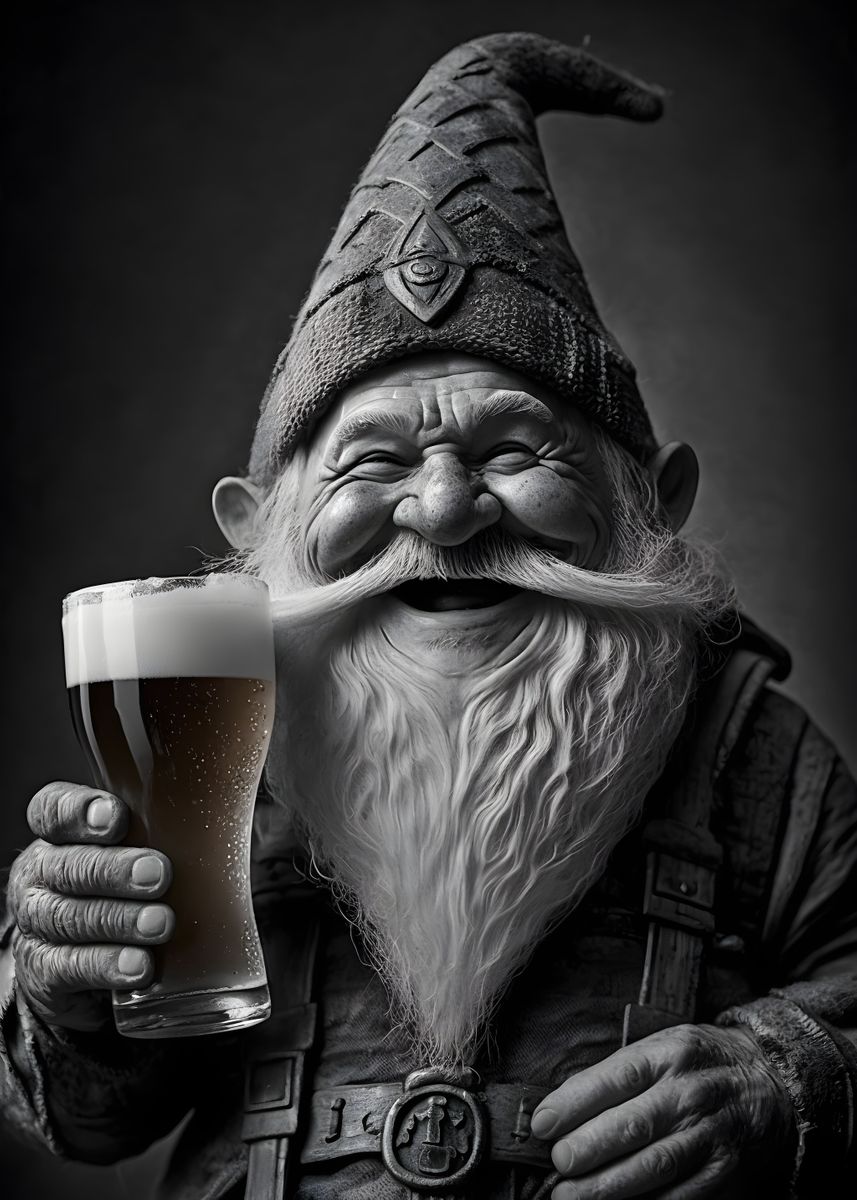 'St Patrick Dwarf and Beer' Poster, picture, metal print, paint by AI ...