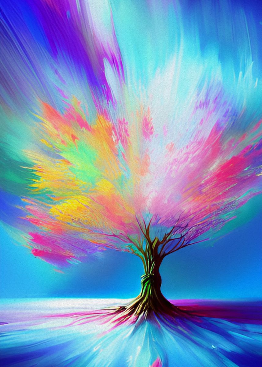 'The Tree of Joy' Poster, picture, metal print, paint by MONLart | Displate