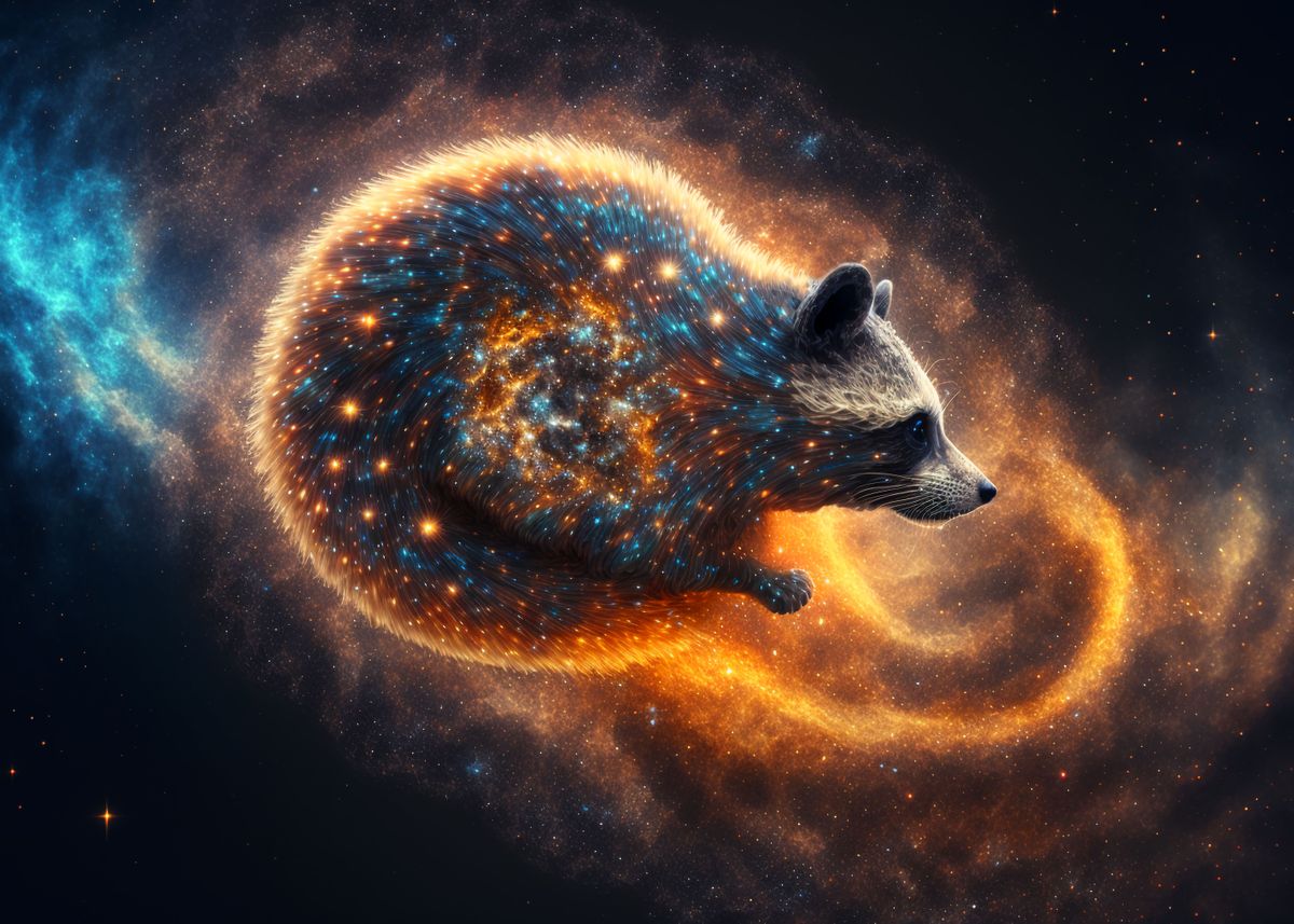 'Spirit Animal Raccoon' Poster by Jiri Hodecek | Displate