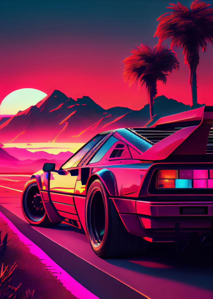 'Inspired by Outrun 10' Poster, picture, metal print, paint by Scott ...