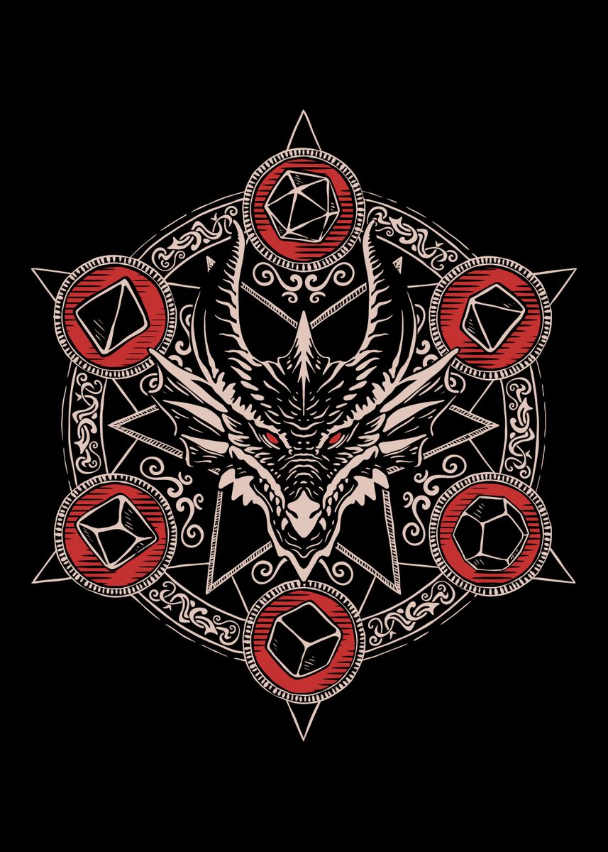 'Magic Dragon Circle' Poster, picture, metal print, paint by MarsDK Art ...