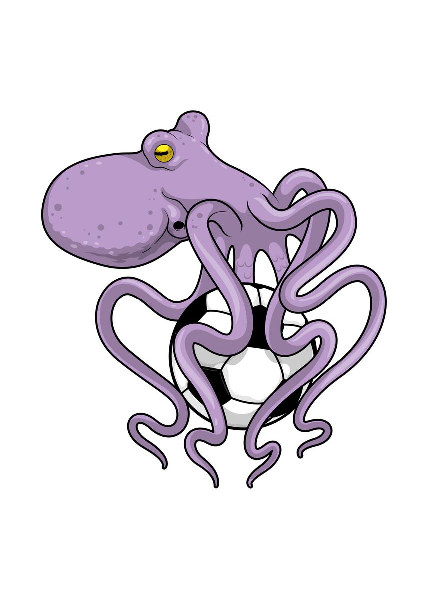 'Octopus Soccer Sports' Poster, picture, metal print, paint by Markus ...