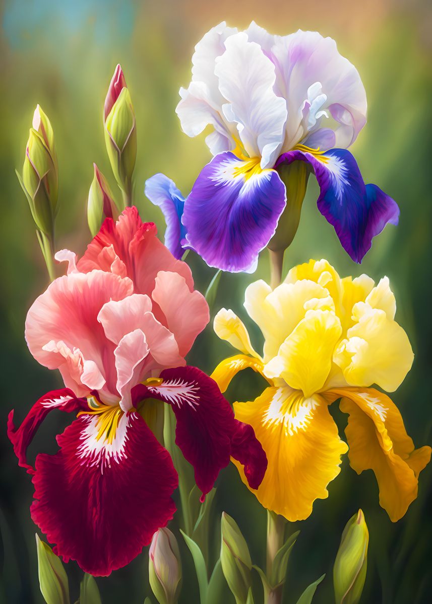 'Flower Mother Bearded Iris' Poster by Jamestar | Displate