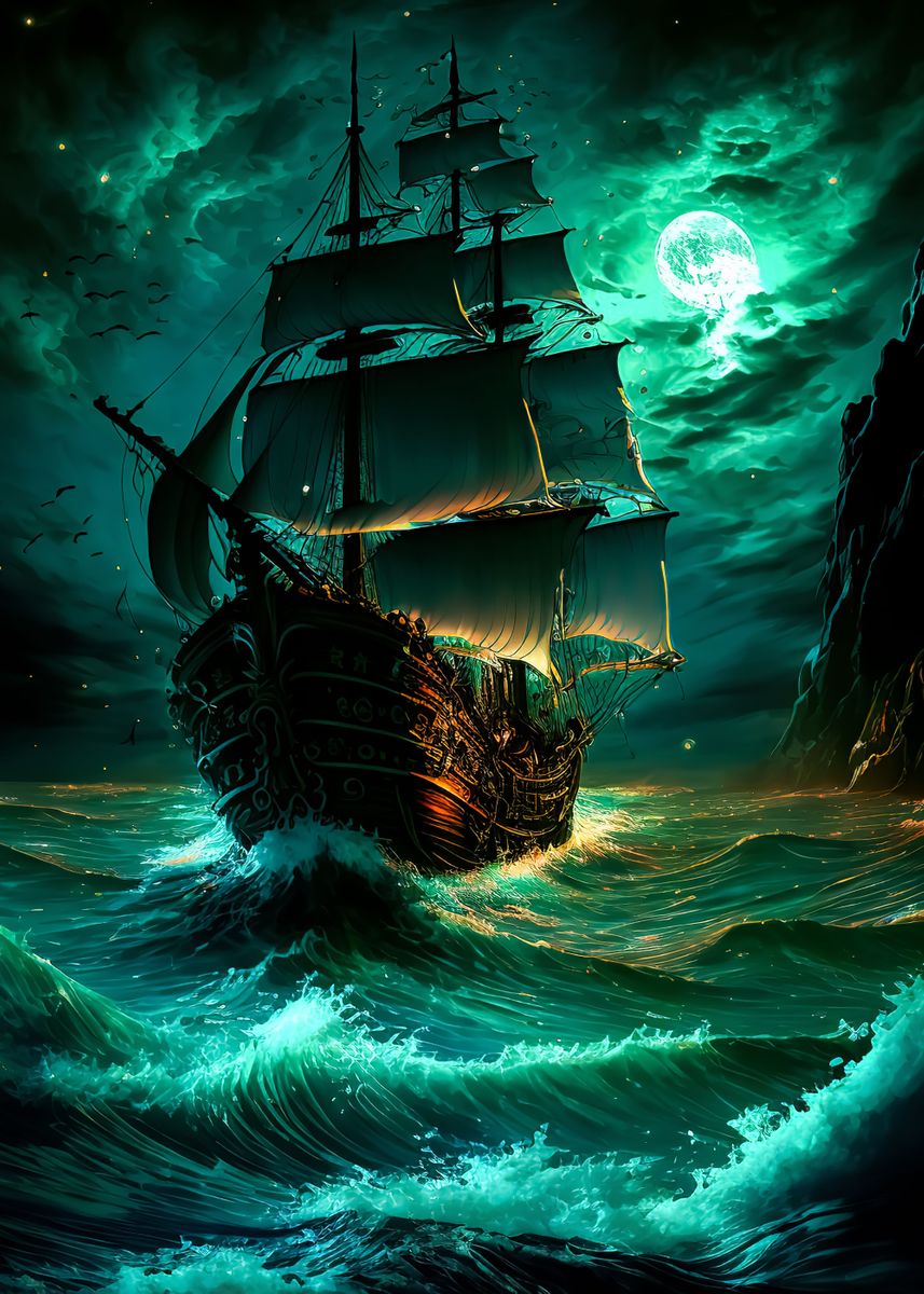 'Pirate Ship' Poster, picture, metal print, paint by Aron Sellers ...