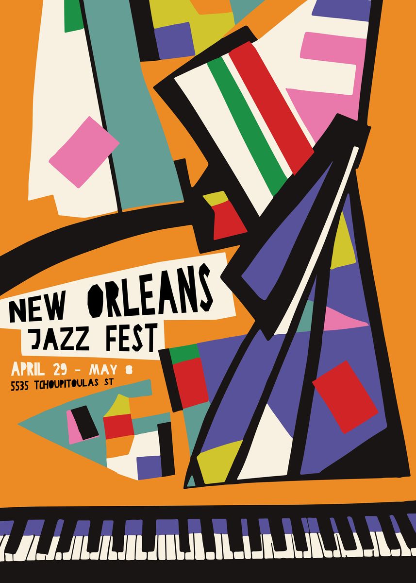 'New Orleans Jazz Fest' Poster, picture, metal print, paint by ...