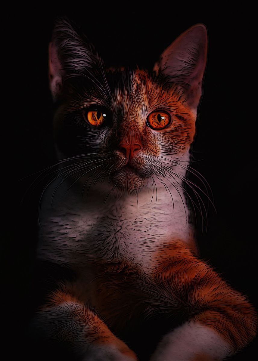 'animals cats' Poster, picture, metal print, paint by Syafia Studio ...