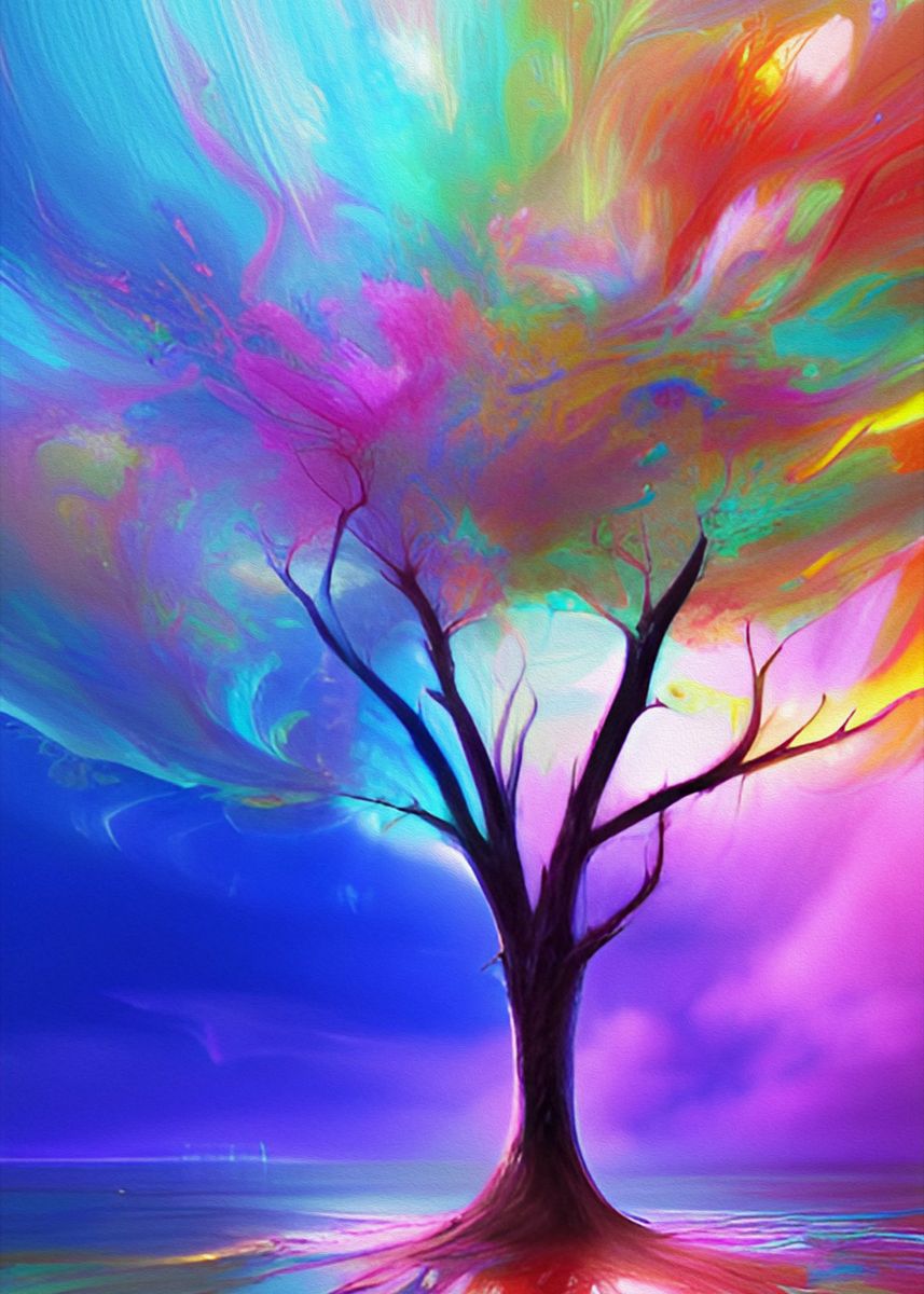 'The Tree of Happiness' Poster, picture, metal print, paint by MONLart ...