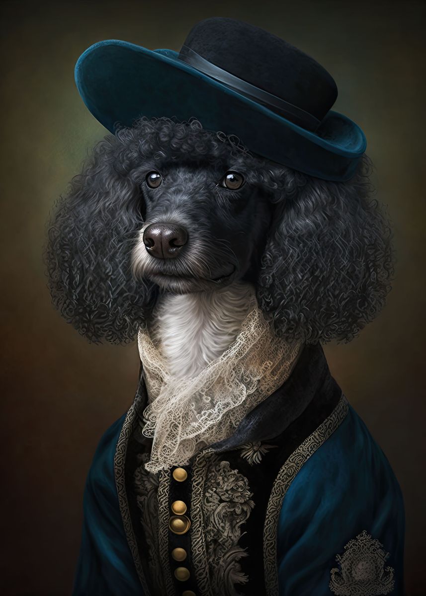'Poodle English Gentleman' Poster, picture, metal print, paint by PetPrints | Displate