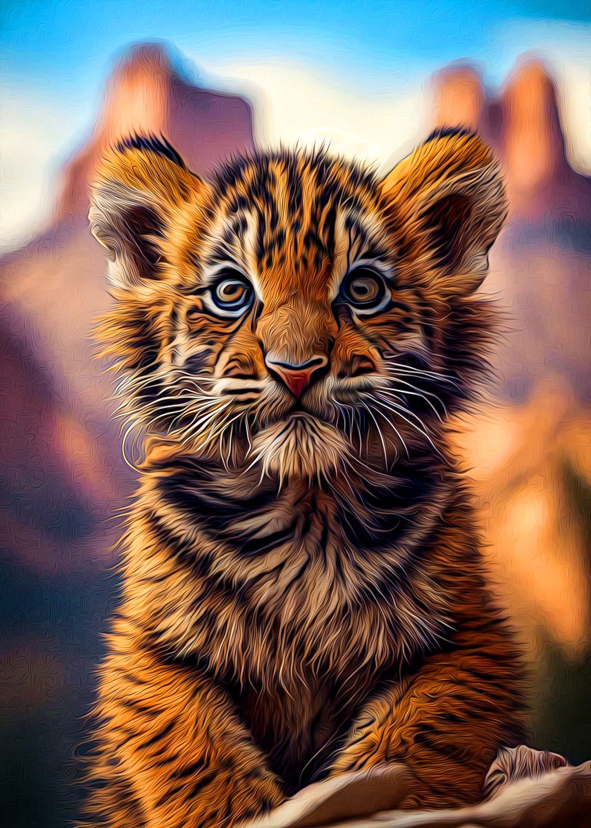 'Tiger' Poster, picture, metal print, paint by Tiker Arts | Displate