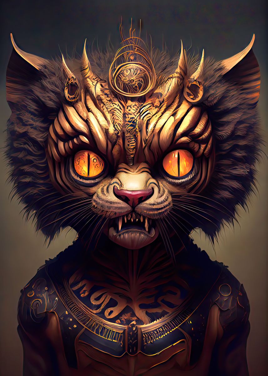 'The Demon Tiger 1' Poster, picture, metal print, paint by Digital ...