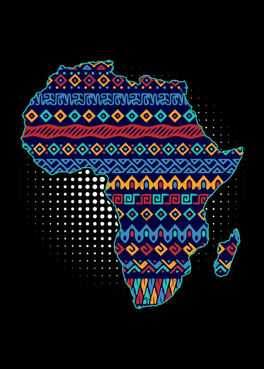 'Africa Map Silhouette' Poster, picture, metal print, paint by ...