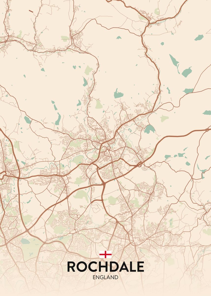 'Rochdale UK' Poster, picture, metal print, paint by IMR Designs | Displate