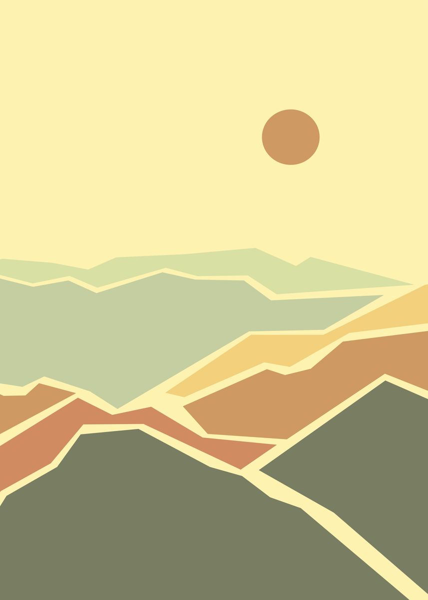 'vintage landscape poster' Poster, picture, metal print, paint by Ratna ...