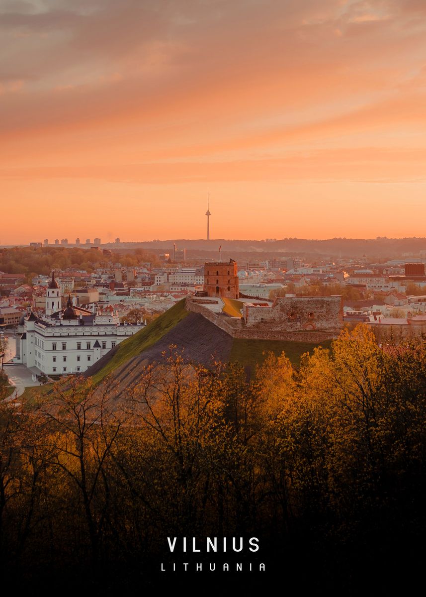 'Vilnius ' Poster, picture, metal print, paint by Travel Addict | Displate