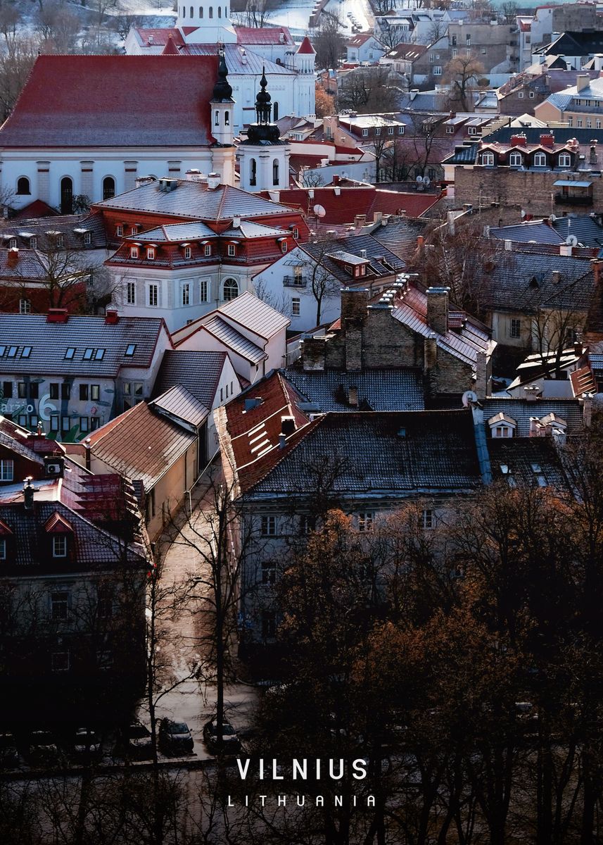 'Vilnius ' Poster, picture, metal print, paint by Travel Addict | Displate