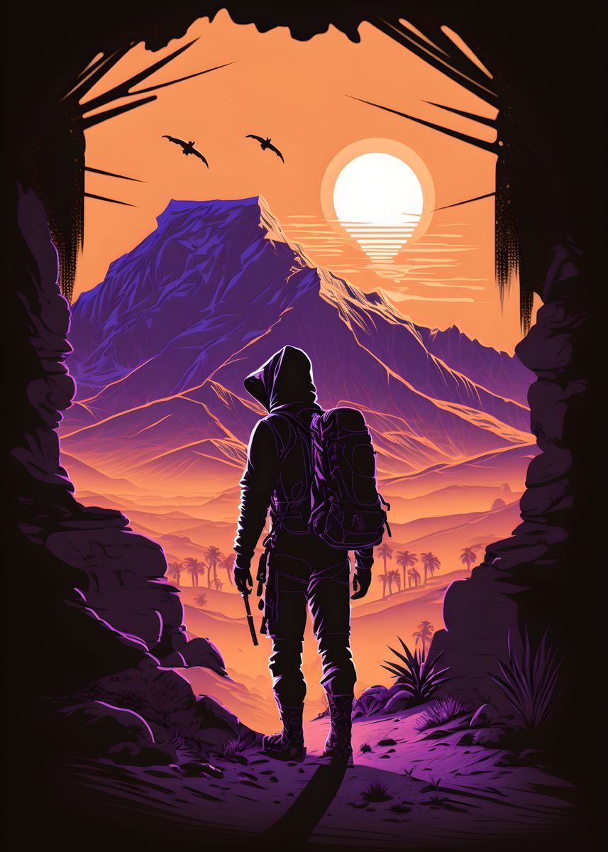 'Desert Explorer Adventure' Poster by Maël Sterlin | Displate