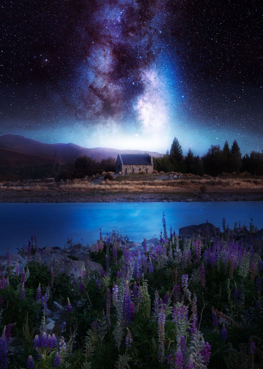 'Space Landscape' Poster, picture, metal print, paint by Joshua Small ...