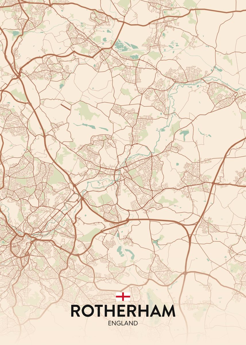 'Rotherham UK' Poster, picture, metal print, paint by IMR Designs ...