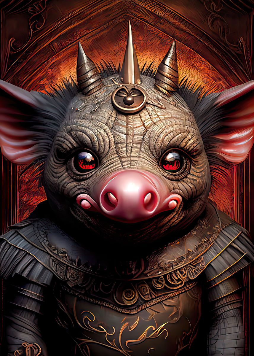'The Demon Pig 1' Poster, picture, metal print, paint by Digital ...