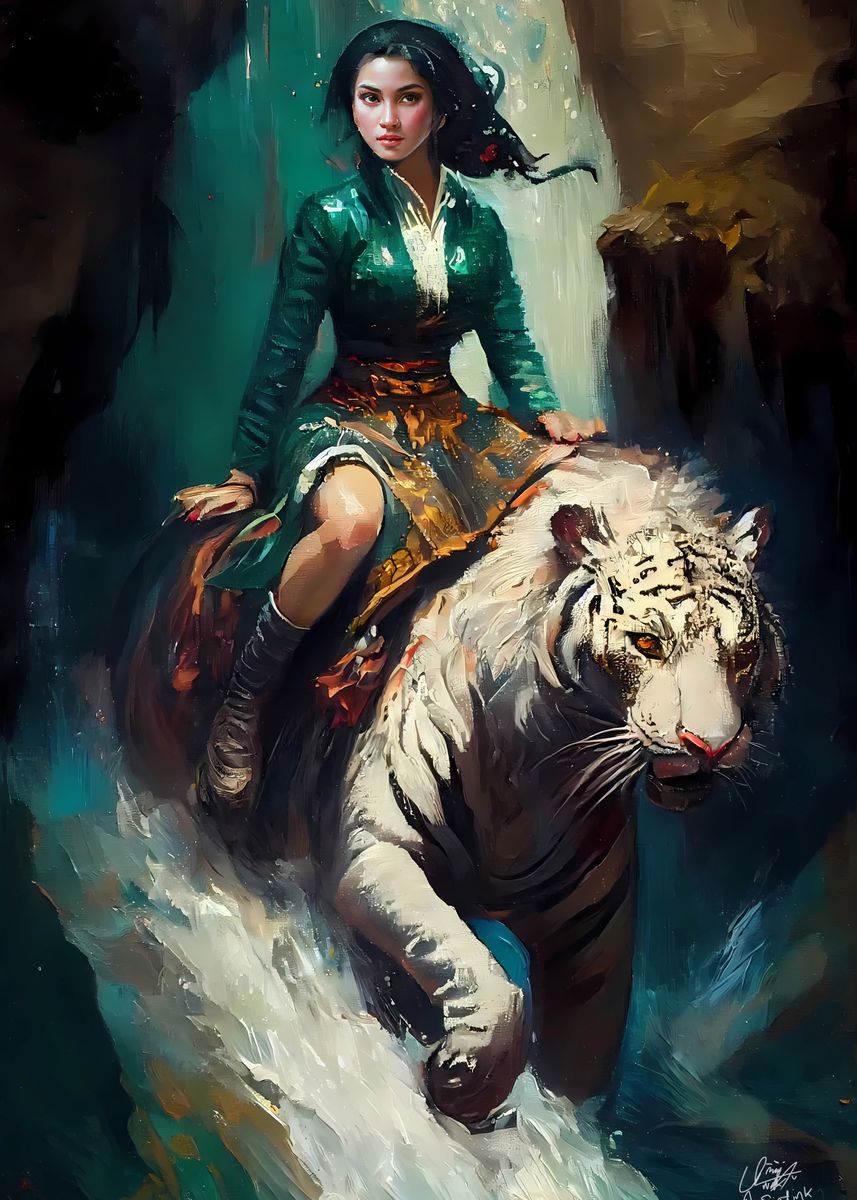 'oil painting of a Princess' Poster, picture, metal print, paint by ...