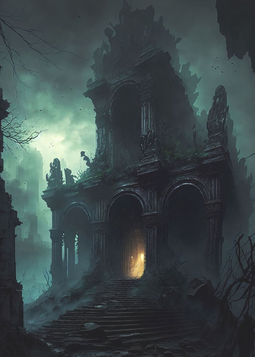 'Shrine' Poster, picture, metal print, paint by AndrejZT | Displate