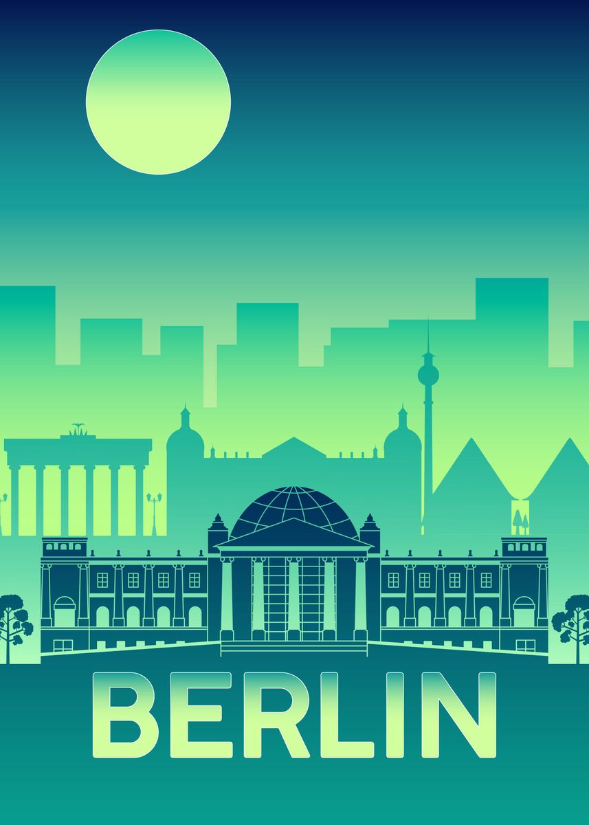 'Berlin Travel Poster' Poster by VisionTrend | Displate