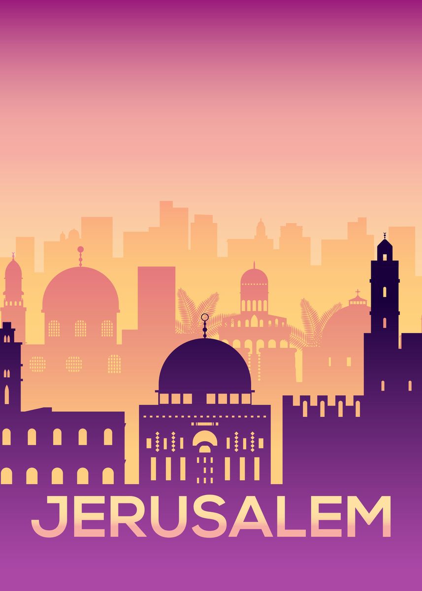 'Jerusalem Travel Poster' Poster, picture, metal print, paint by ...