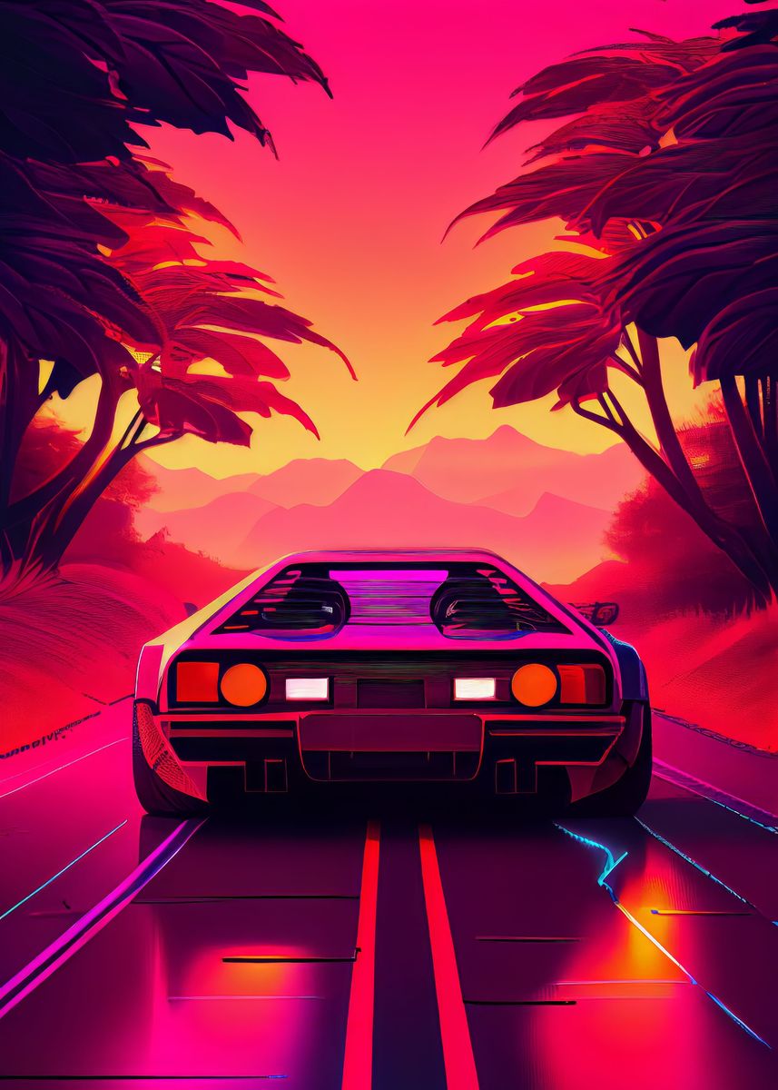 'Inspired by Outrun 13' Poster, picture, metal print, paint by Scott ...