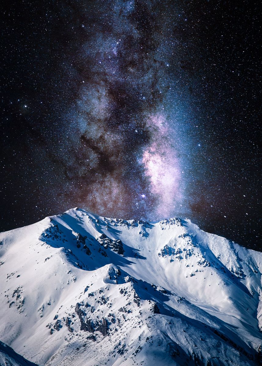 'Mountains Space' Poster, picture, metal print, paint by Joshua Small ...