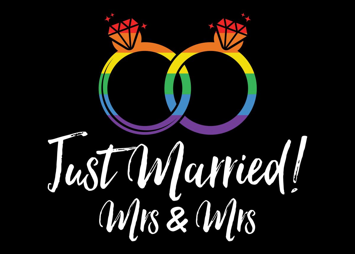 'Just Married Mrs And Mrs' Poster by Hexor | Displate