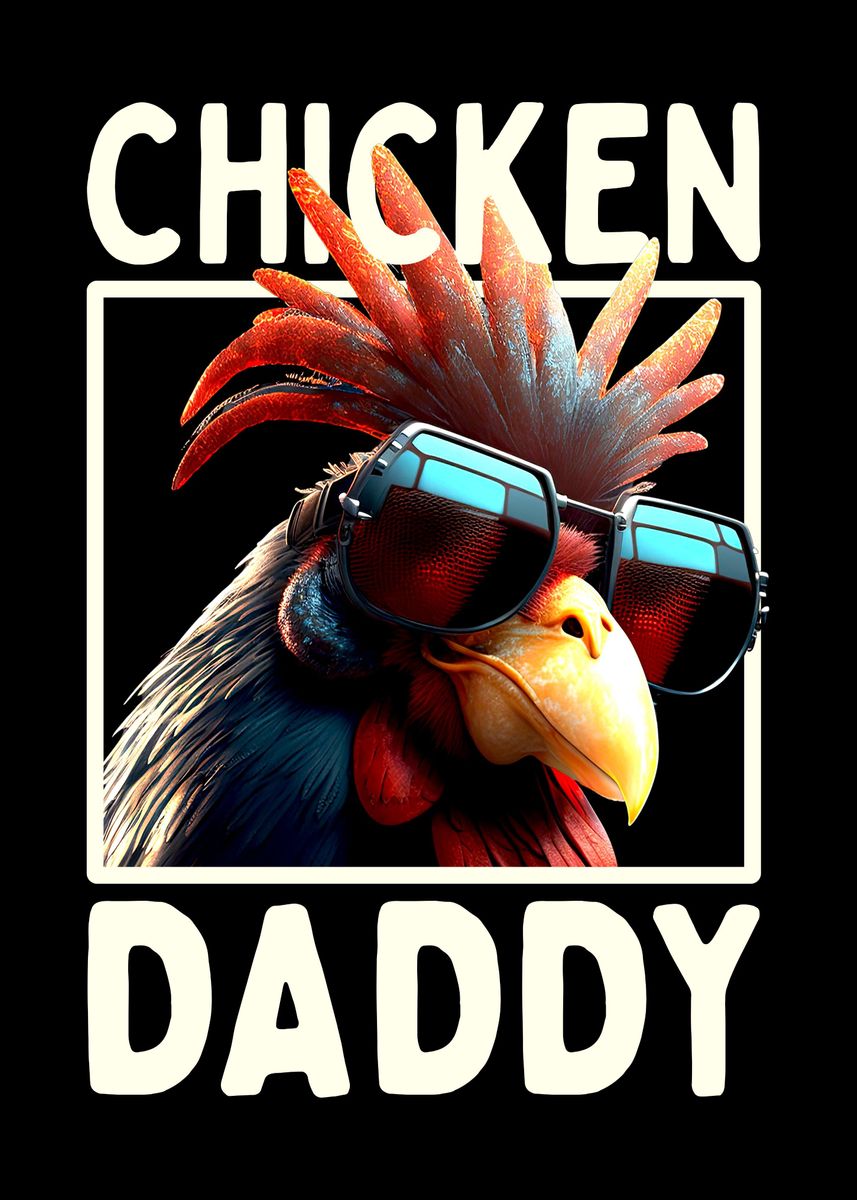 'Chicken Daddy Fathers Day' Poster, picture, metal print, paint by ...