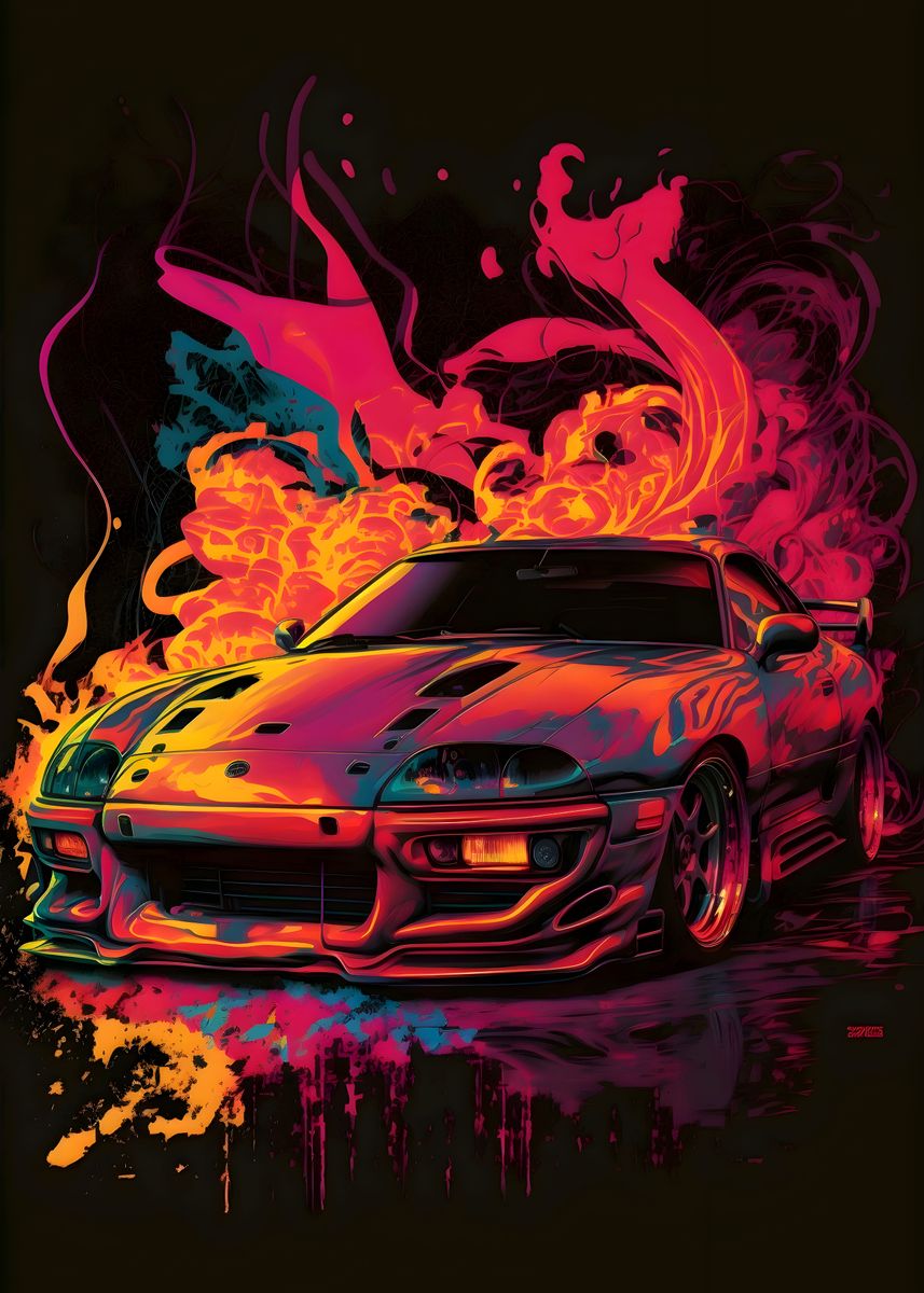 'Supra Japan racing car' Poster, picture, metal print, paint by ...