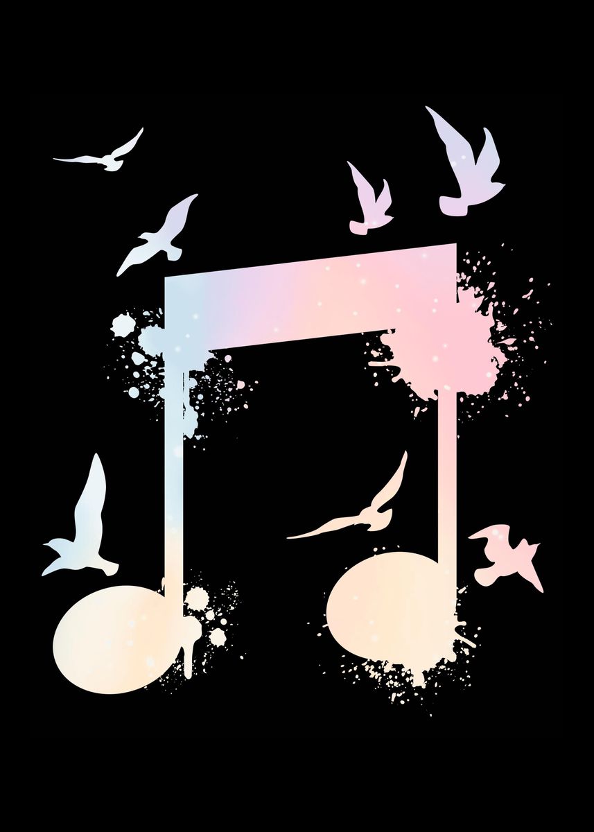 'Colorful Musical Note' Poster, picture, metal print, paint by ...