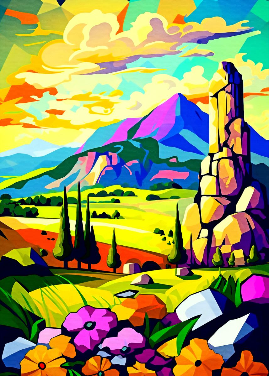 'Abstract Landscape' Poster, picture, metal print, paint by Esteban ...