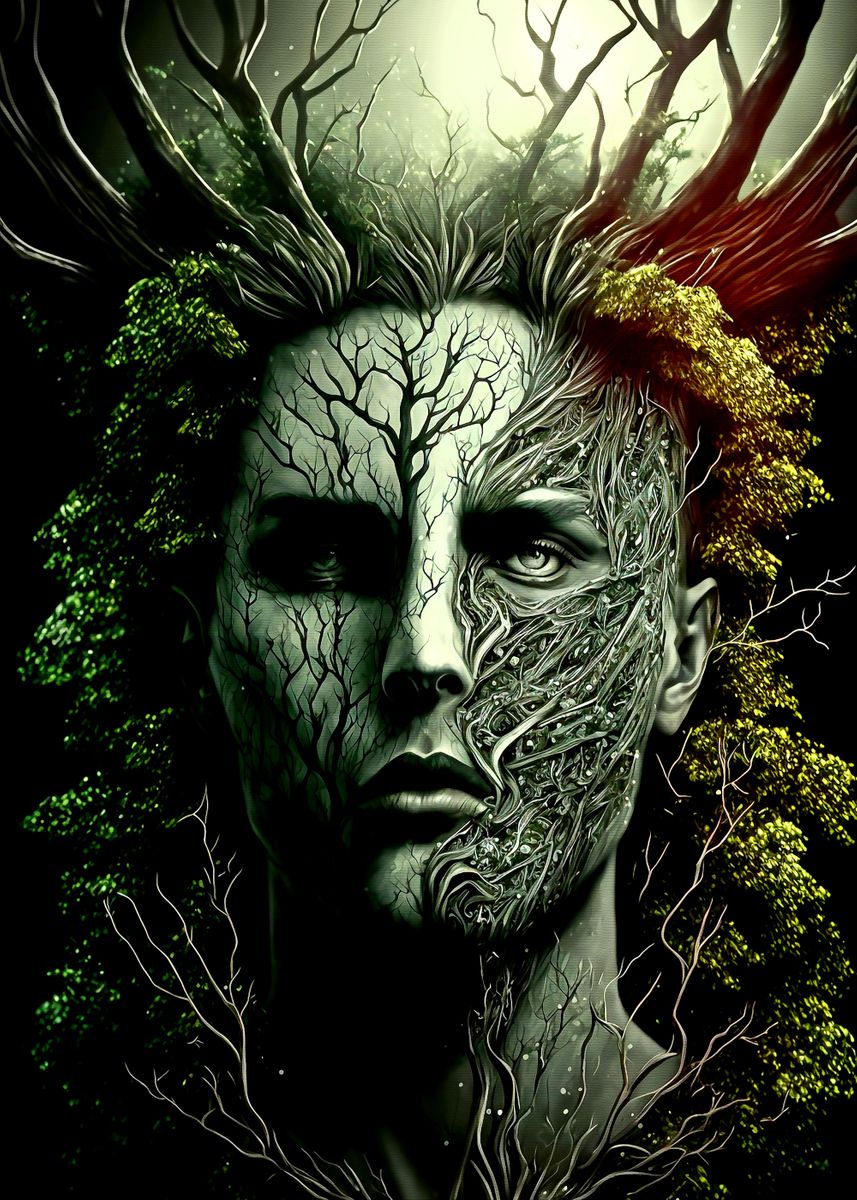 'Fantasy Face' Poster, picture, metal print, paint by culinal dual ...