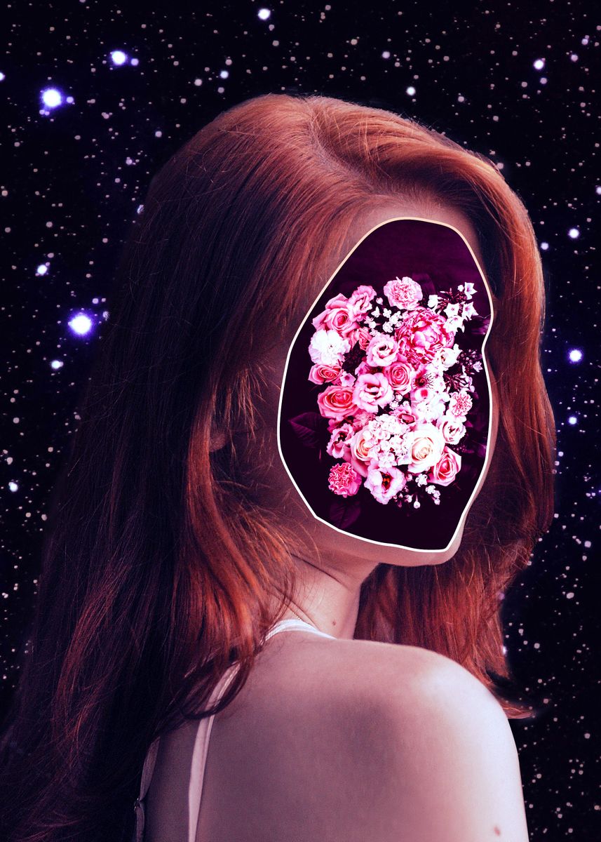 'Roses Bloom on hallow face' Poster, picture, metal print, paint by ...