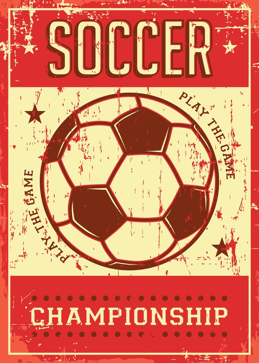 'Soccer Signage' Poster, picture, metal print, paint by Naso | Displate