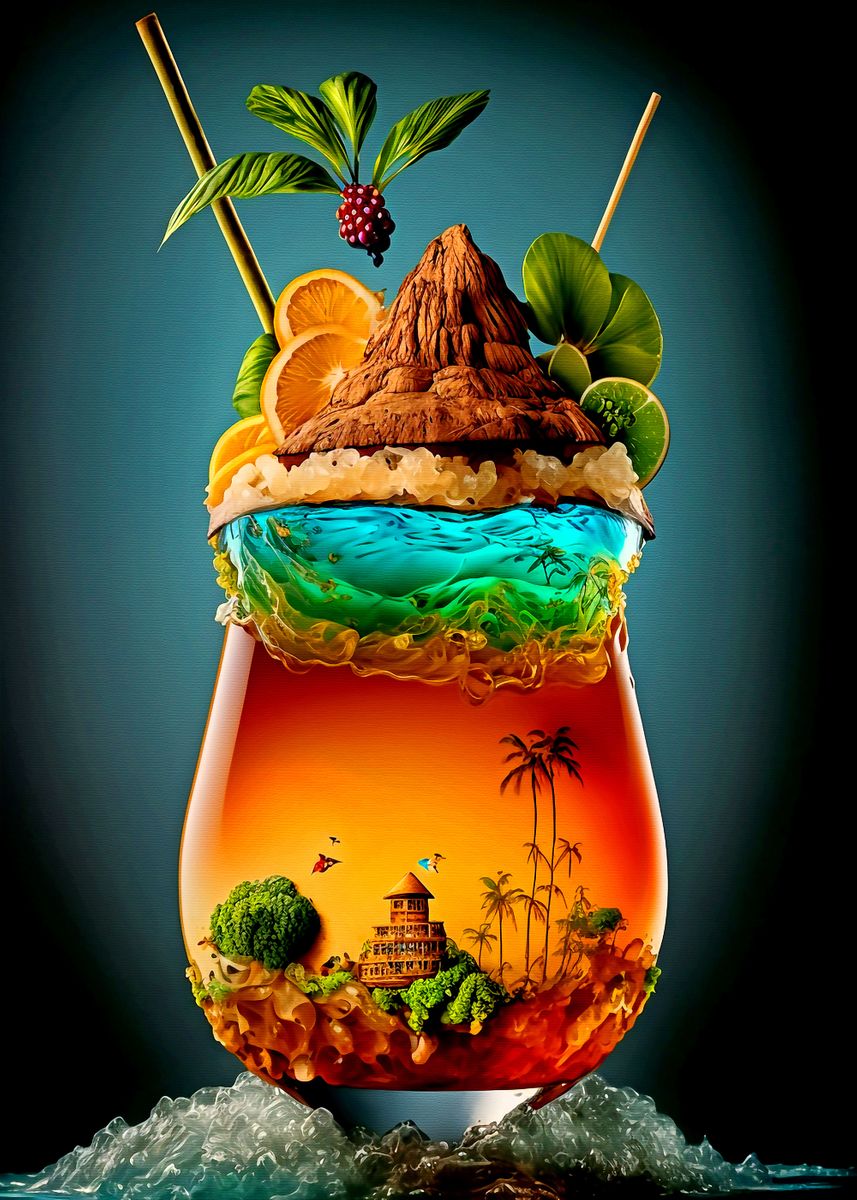 'Cocktail Colorful' Poster, picture, metal print, paint by Franois ...