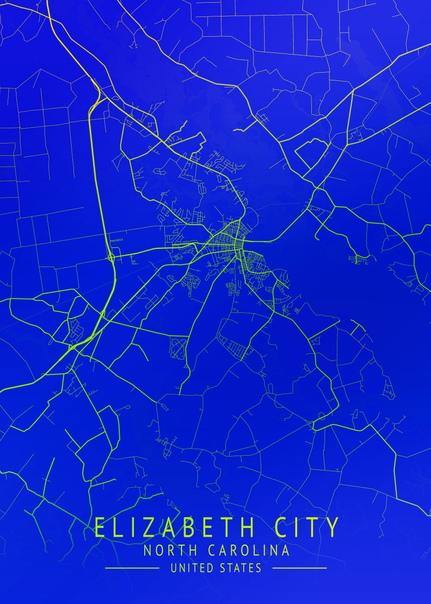 'Elizabeth USA City Map' Poster, picture, metal print, paint by Gigi ...