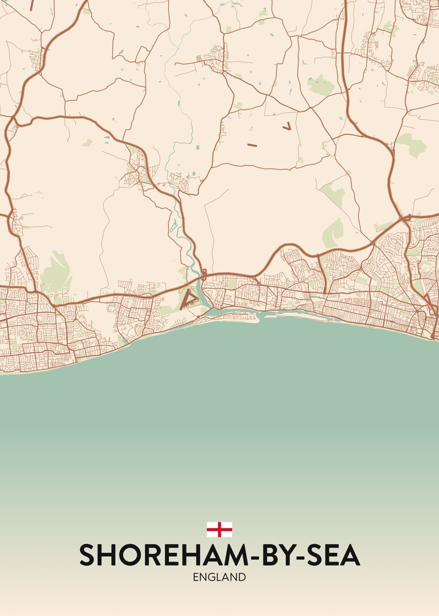 'Shoreham by Sea UK' Poster, picture, metal print, paint by IMR Designs ...