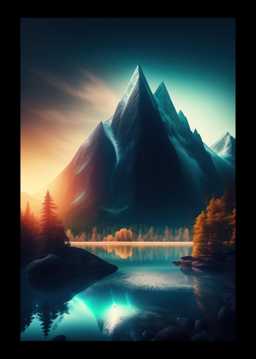 'Sharp Big Mountain' Poster, picture, metal print, paint by Merchkaiser ...